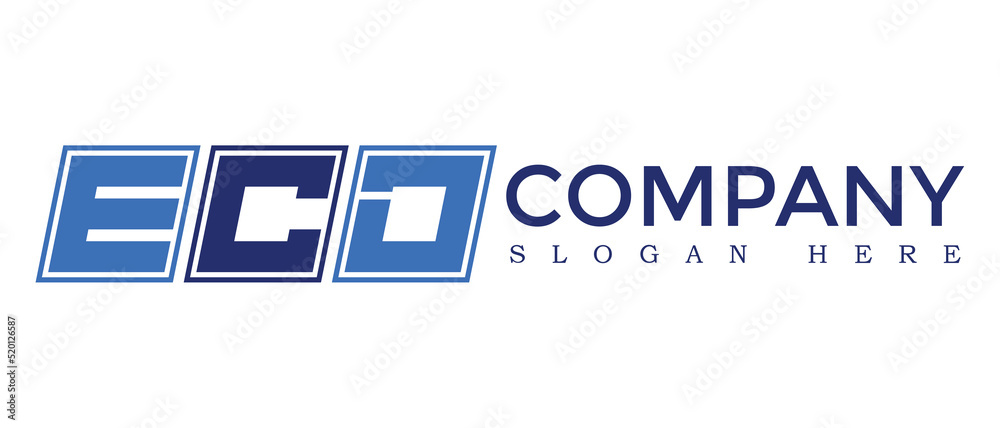 ECD three Letter Rounded rectangle boxes shape element symbol digital ...