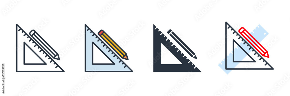 เวกเตอร์ Stock ruler icon logo vector illustration. Measurement and ...
