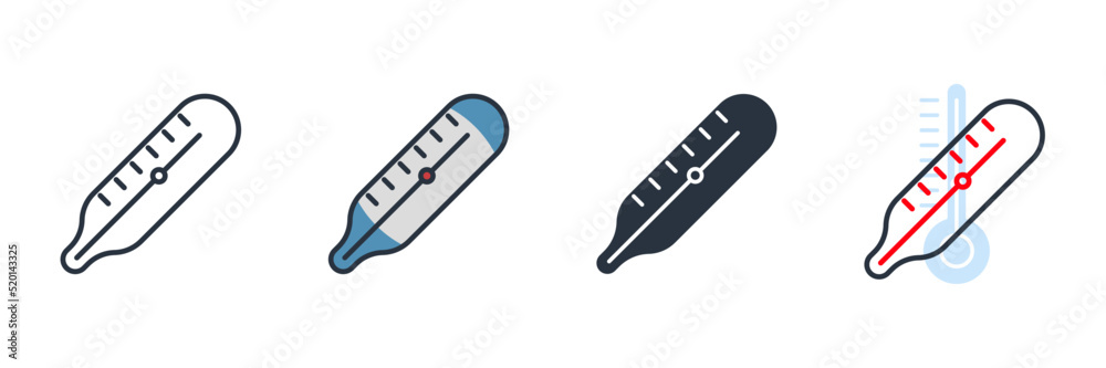 thermometer icon logo vector illustration. Measurement symbol template ...