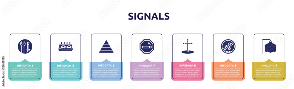 signals concept infographic design template. included wrench and ...