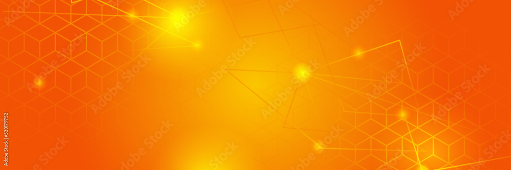 Orange technology digital banner design. Science, medical and digital ...