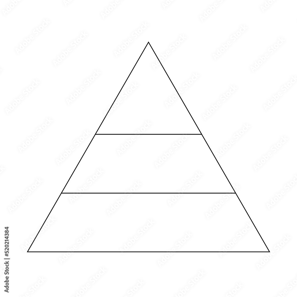 Transparent triangle outline vector. Black pyramid. Triangle with three ...