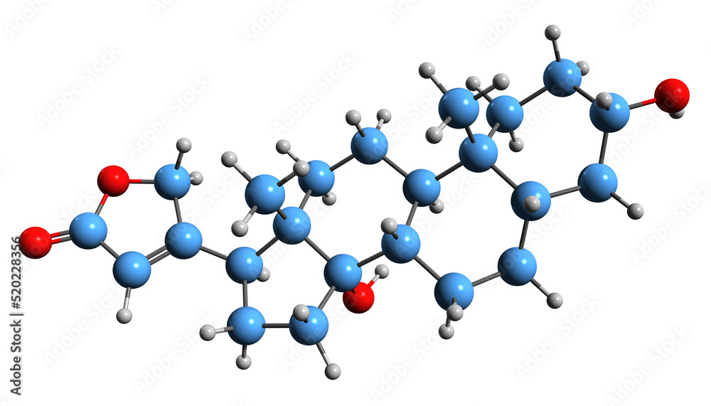 3D image of Digitoxigenin skeletal formula - molecular chemical ...