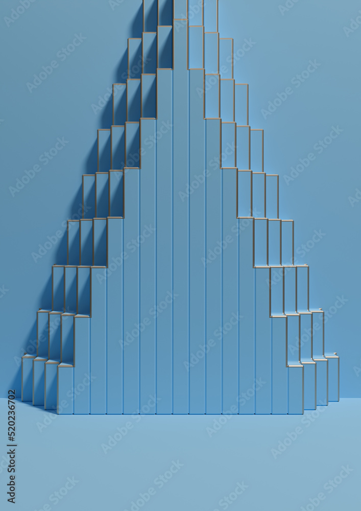 Bright, light sky blue 3d Illustration simple minimal product display ...