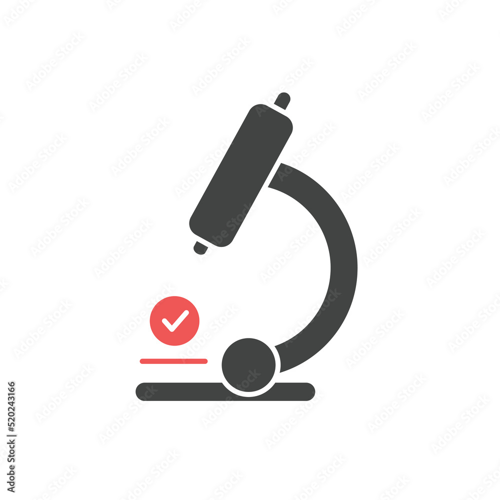 Microscope and check mark icons symbol vector elements for infographic ...