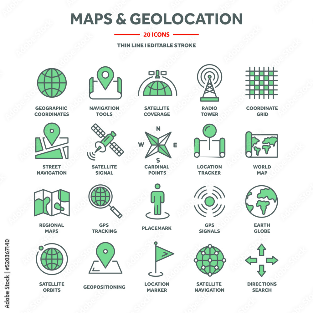 Navigation Map And Geolocation Gps Positioning Coordinate Grid