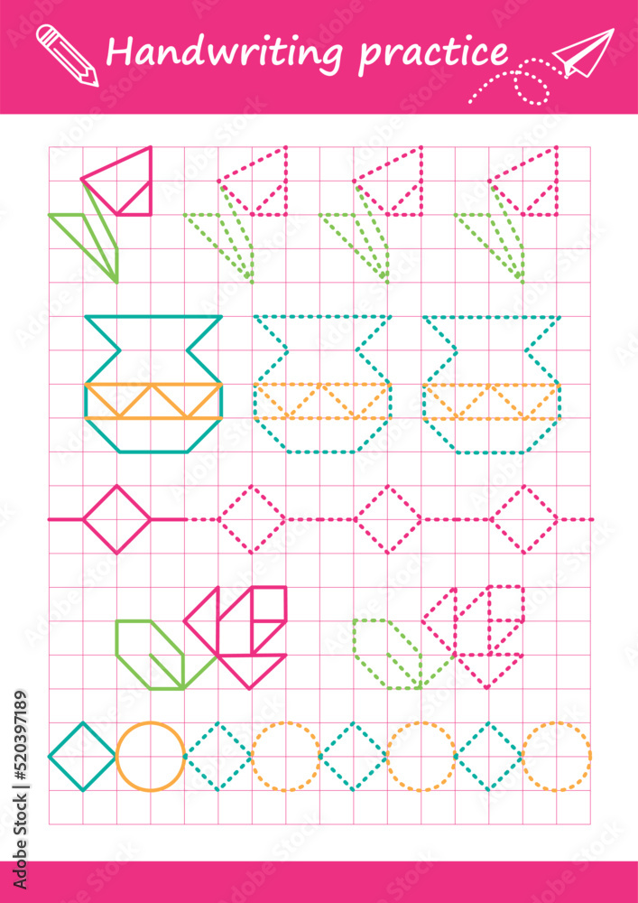 Trace line worksheet for kids. Basic writing. Working pages for ...