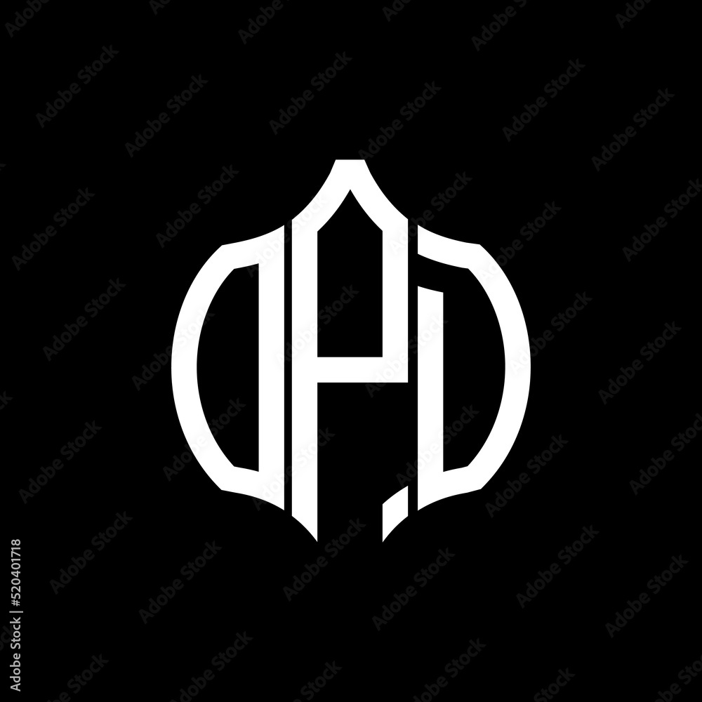 OPD letter logo. OPD best black background vector image. OPD Monogram ...