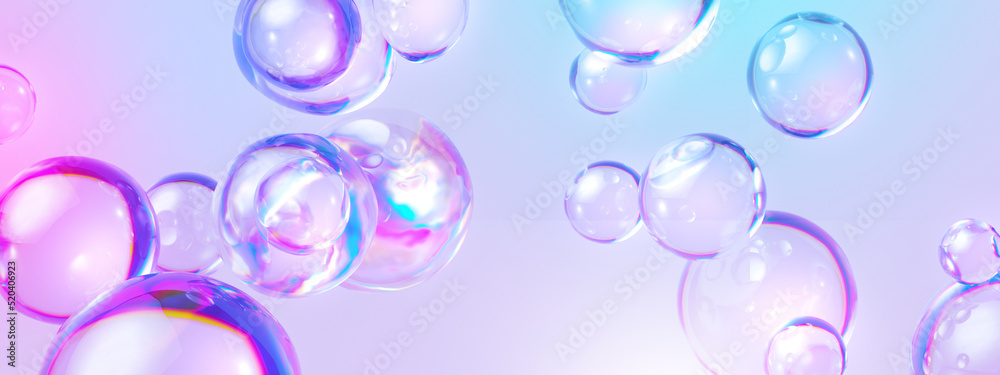 Pink And Blue Bubbles Wallpaper