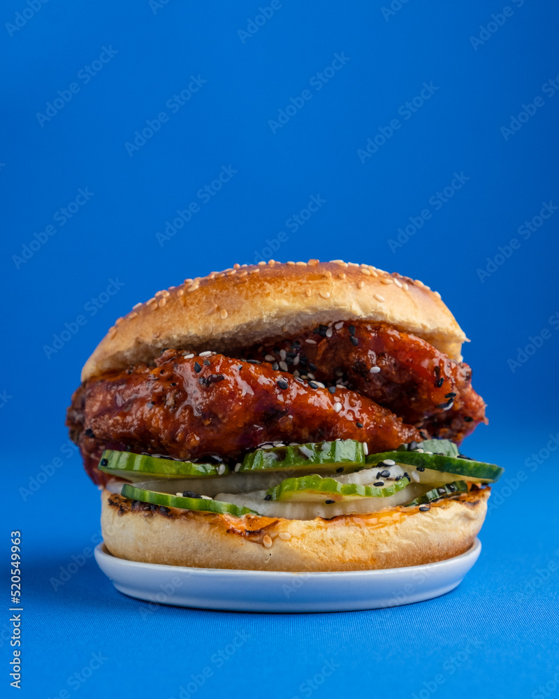 Chicken Burger Korean Fried Stacked Editorial Food Photography Royal ...