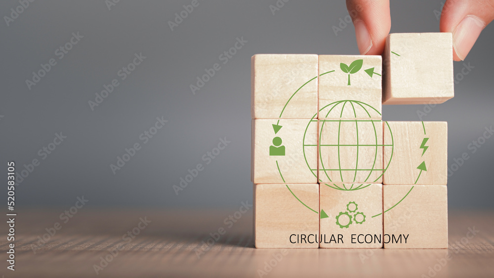 Photo Stock Circular economy cycle concept, sustainable recycle energy ...