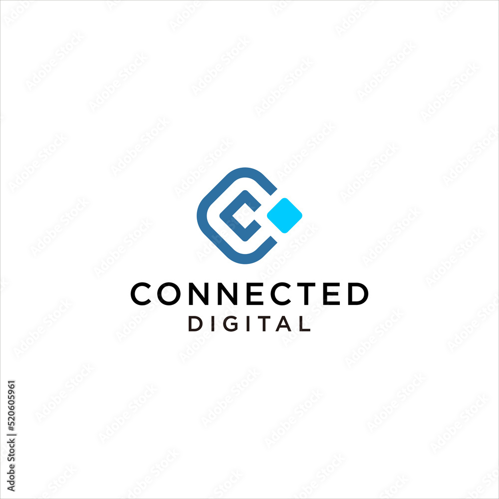 letter CC logo design with digital pixel concept vector Stock Vector ...