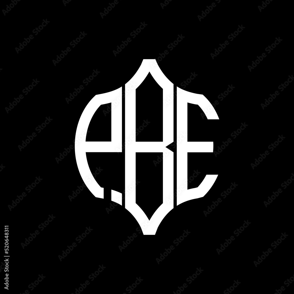 PBE letter logo. PBE best black background vector image. PBE Monogram ...