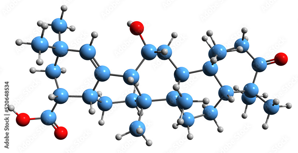 3D image of Moronic acid skeletal formula - molecular chemical ...