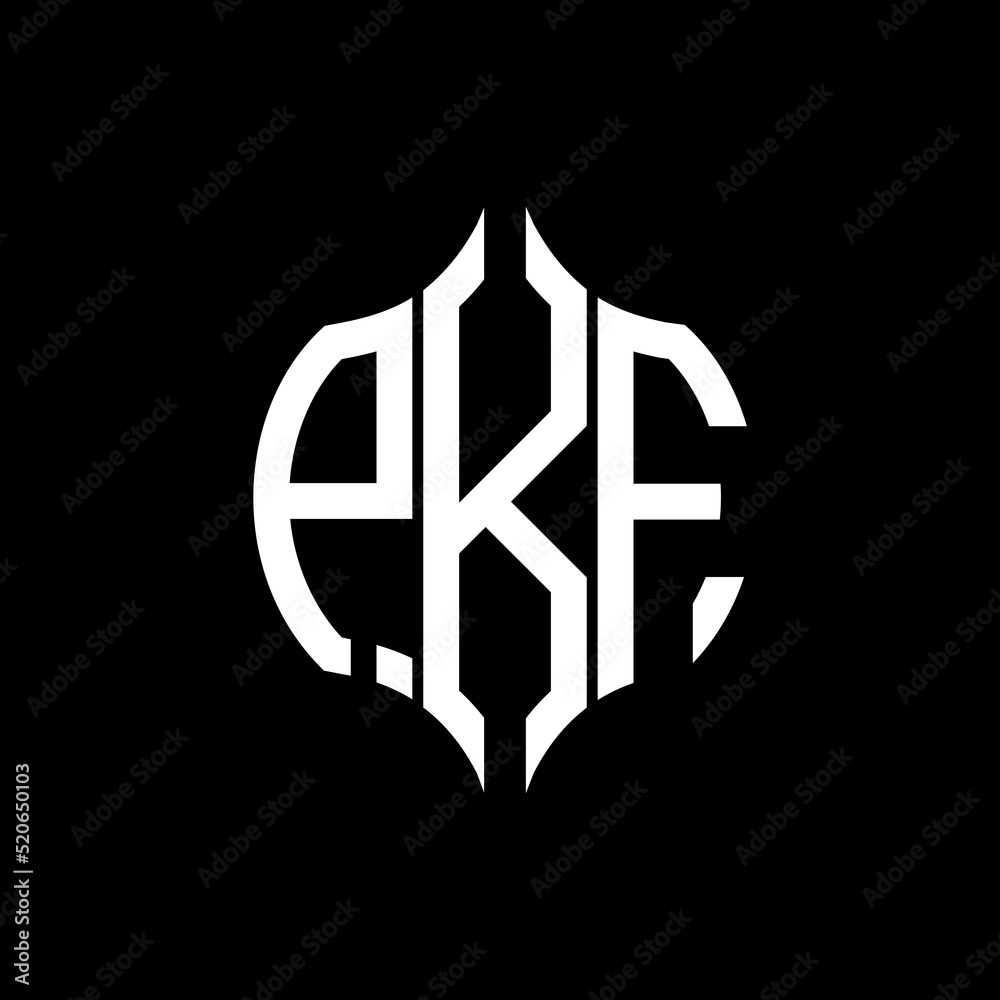 PKF letter logo. PKF best black background vector image. PKF Monogram logo design for ...