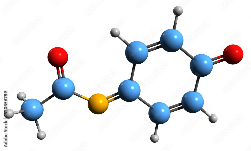 Ilustrace 3D image of NAPBQI skeletal formula - molecular chemical ...