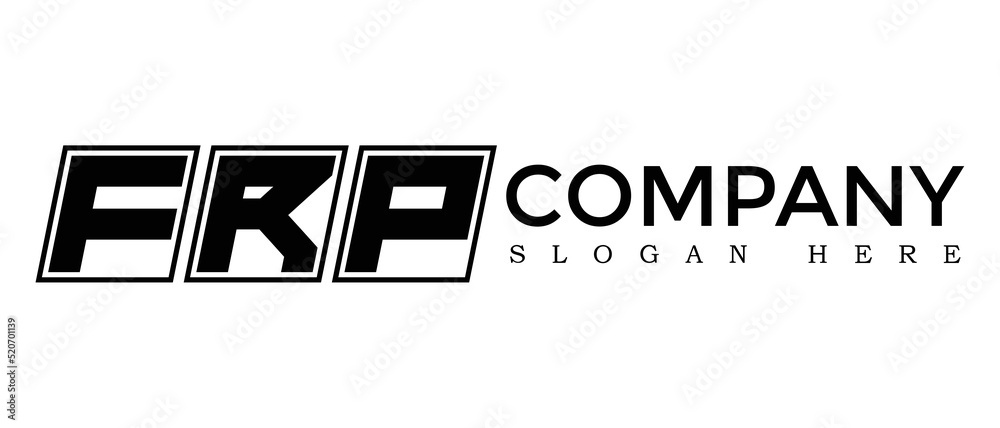 FRP three Letter Rounded rectangle boxes shape element symbol digital ...