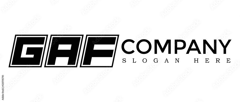 GAF three Letter Rounded rectangle boxes shape element symbol digital ...