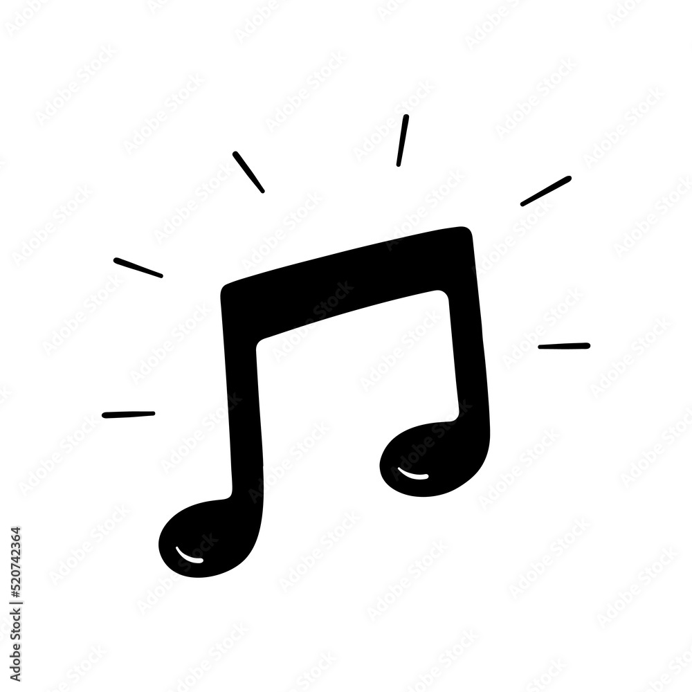 Image vectorielle Stock Music note silhouette in simple style, vector ...