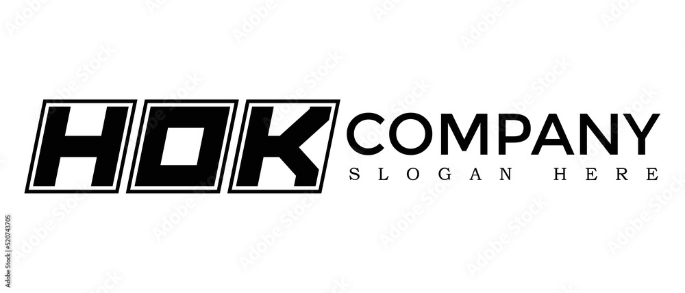 HOK three Letter Rounded rectangle boxes shape element symbol digital ...