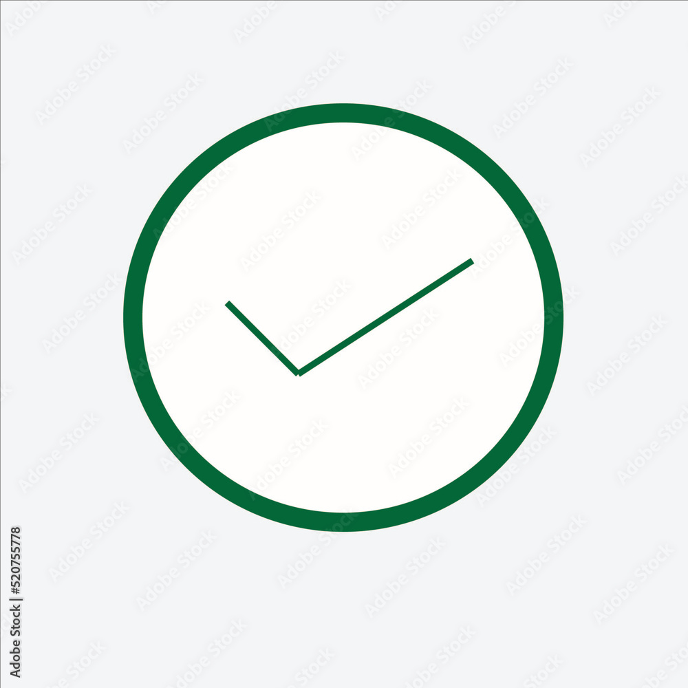 3d tick icon on green color square box. Rendering illustration of check ...