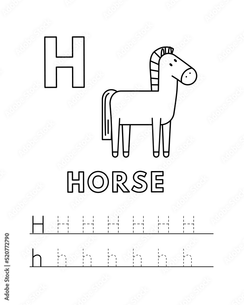 Alphabet with cute cartoon animals isolated on white background ...