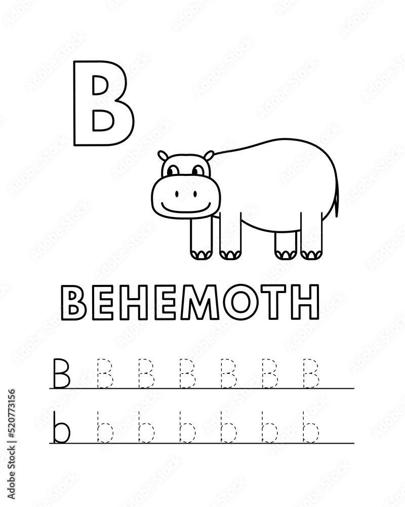 Alphabet with cute cartoon animals isolated on white background ...