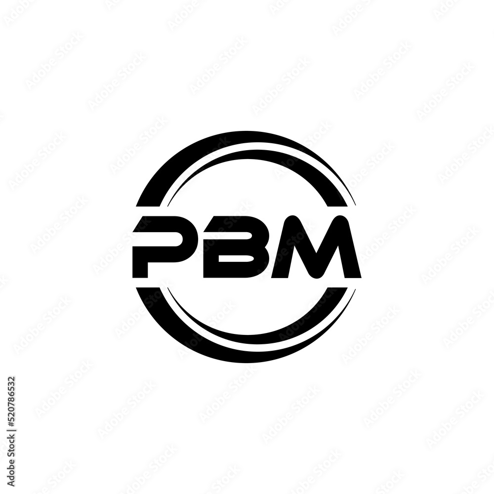 PBM letter logo design with white background in illustrator, vector ...