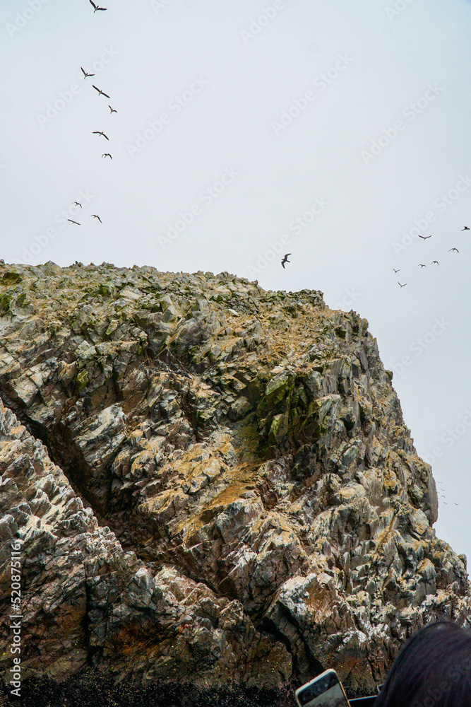 Amazing view of Ballestas islands, a national reserve in Pisco Bay ...