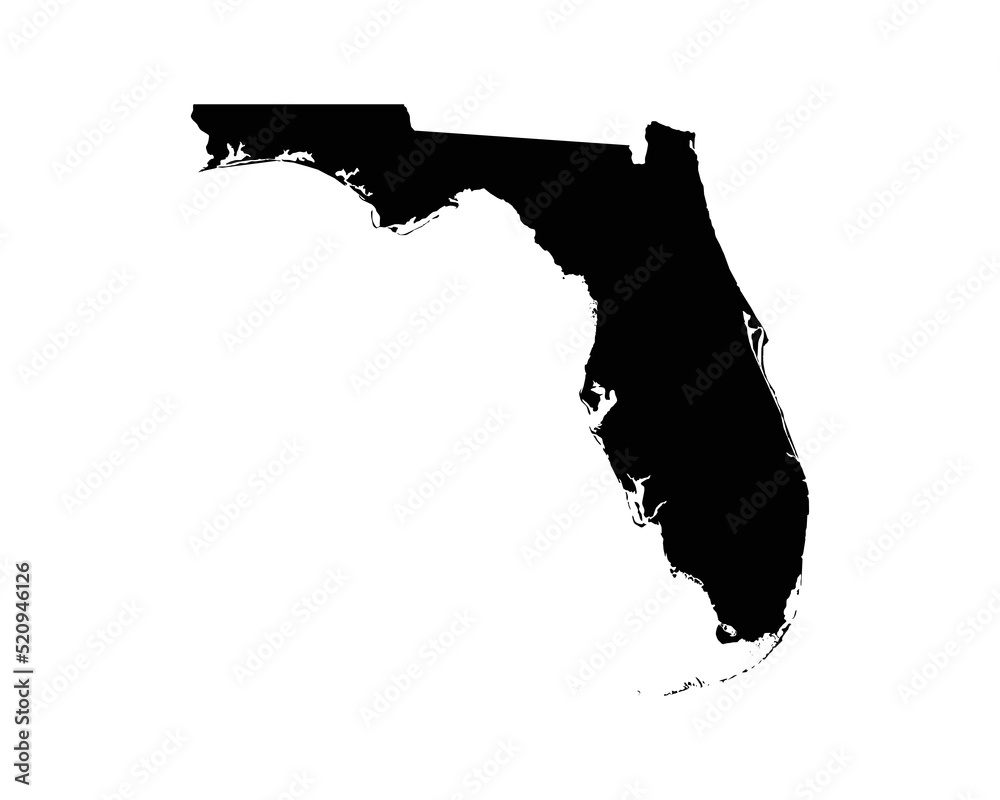 Stock-Vektorgrafik „Florida US Map. FL USA State Map. Black and White ...