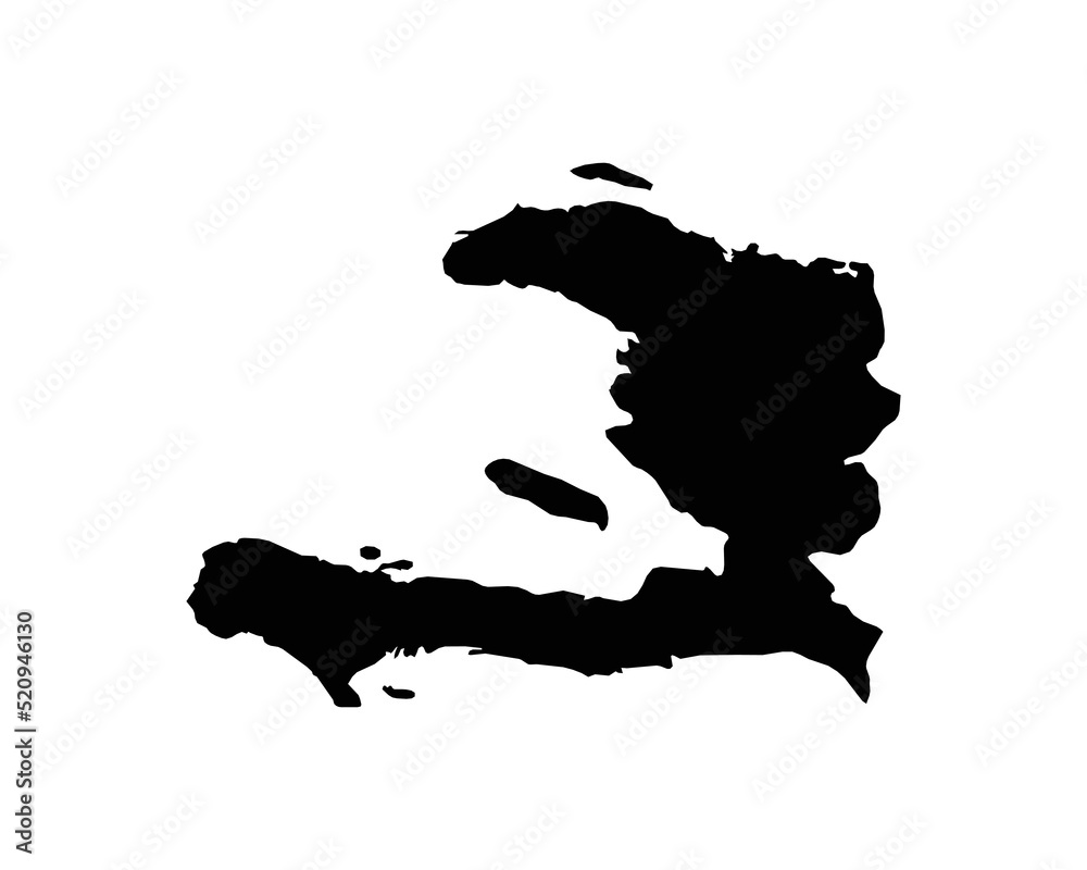 Vector de Stock Haiti Map. Haitian Country Map. Hayti Black and White ...