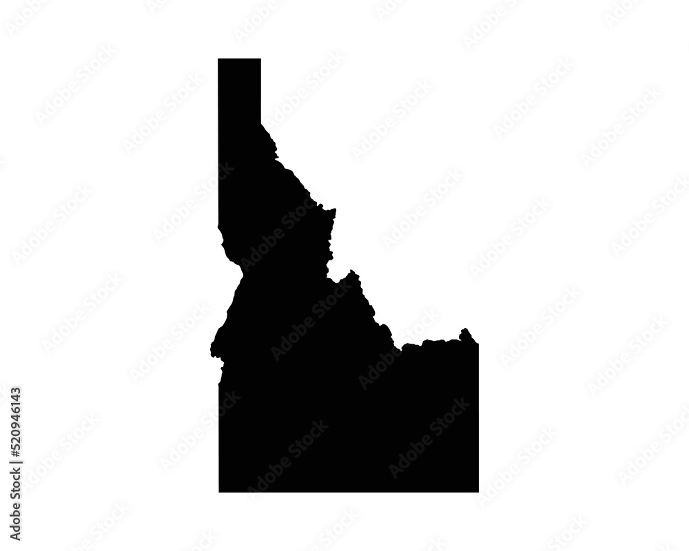 Vector de Stock Idaho US Map. ID USA State Map. Black and White Idahoan ...