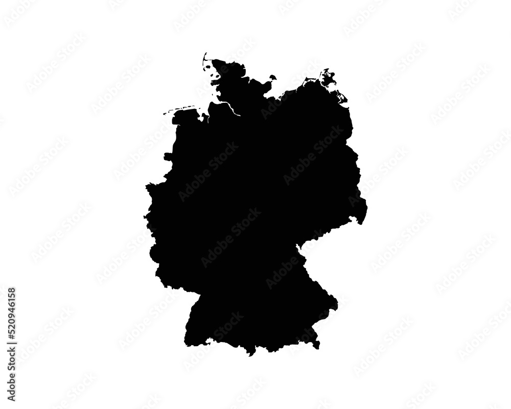 Germany Map. German Country Map. Deutschland Black and White National ...