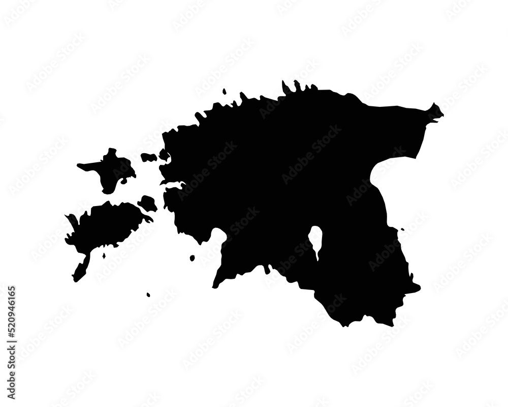 Vector de Stock Estonia Map. Estonian Country Map. Black and White ...
