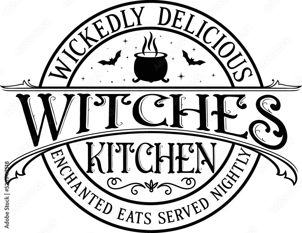 wickedly delicious witches kitchen sign svg Stock Vector | Adobe Stock