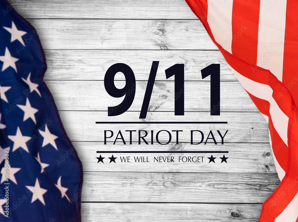 patriot day illustration. We will newer forget 9 11 patriotic illustration with american flag ...