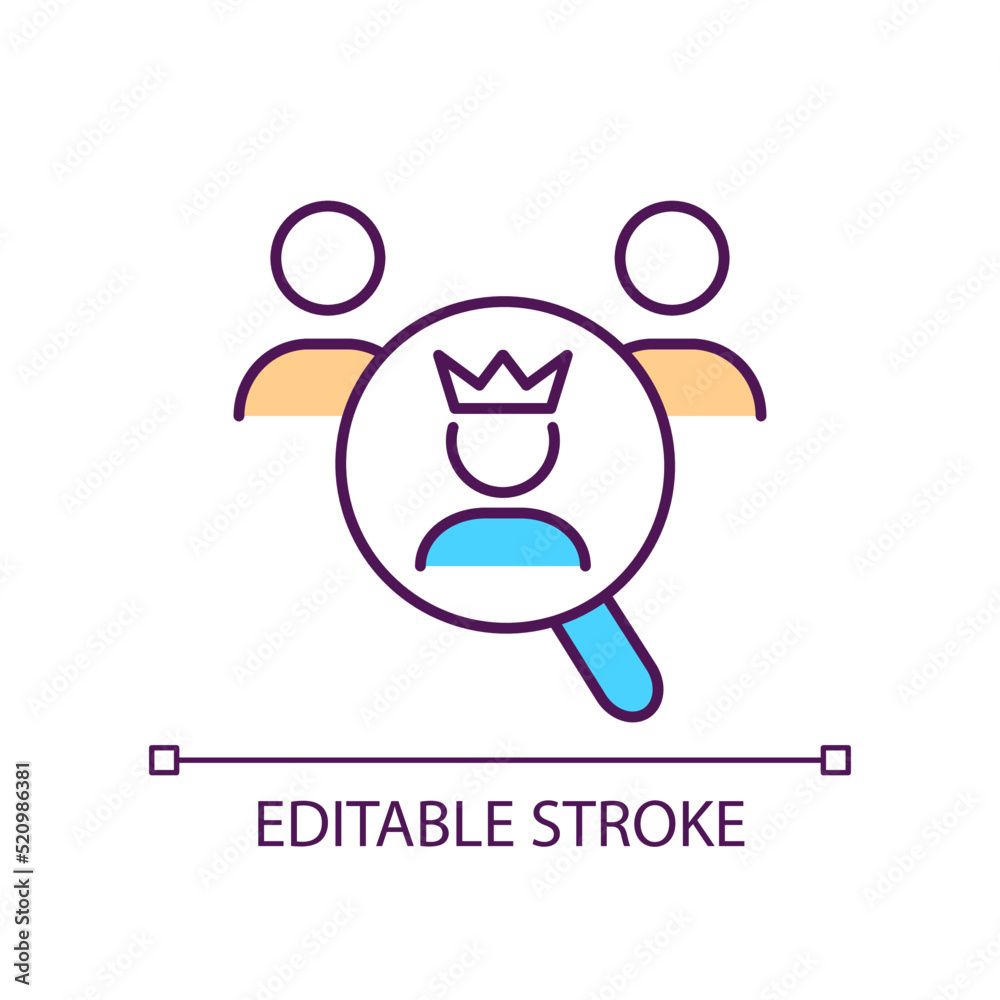 Identifying best customer RGB color icon. Uncover profitable client. Royal-like behavior ...