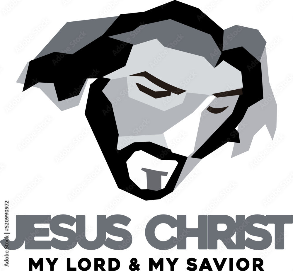 jesus christ illustration logo design vector Stock Vector | Adobe Stock