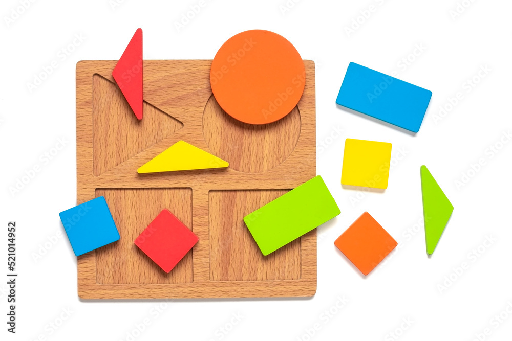 Set of shape Montessori style toys Children wooden eco friendly logic ...