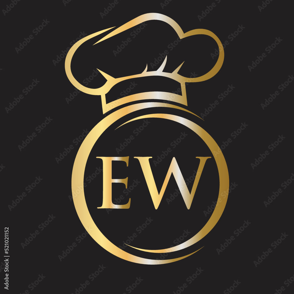 Initial Letter EW Restaurant Logo Template. Restaurant Logo Concept ...