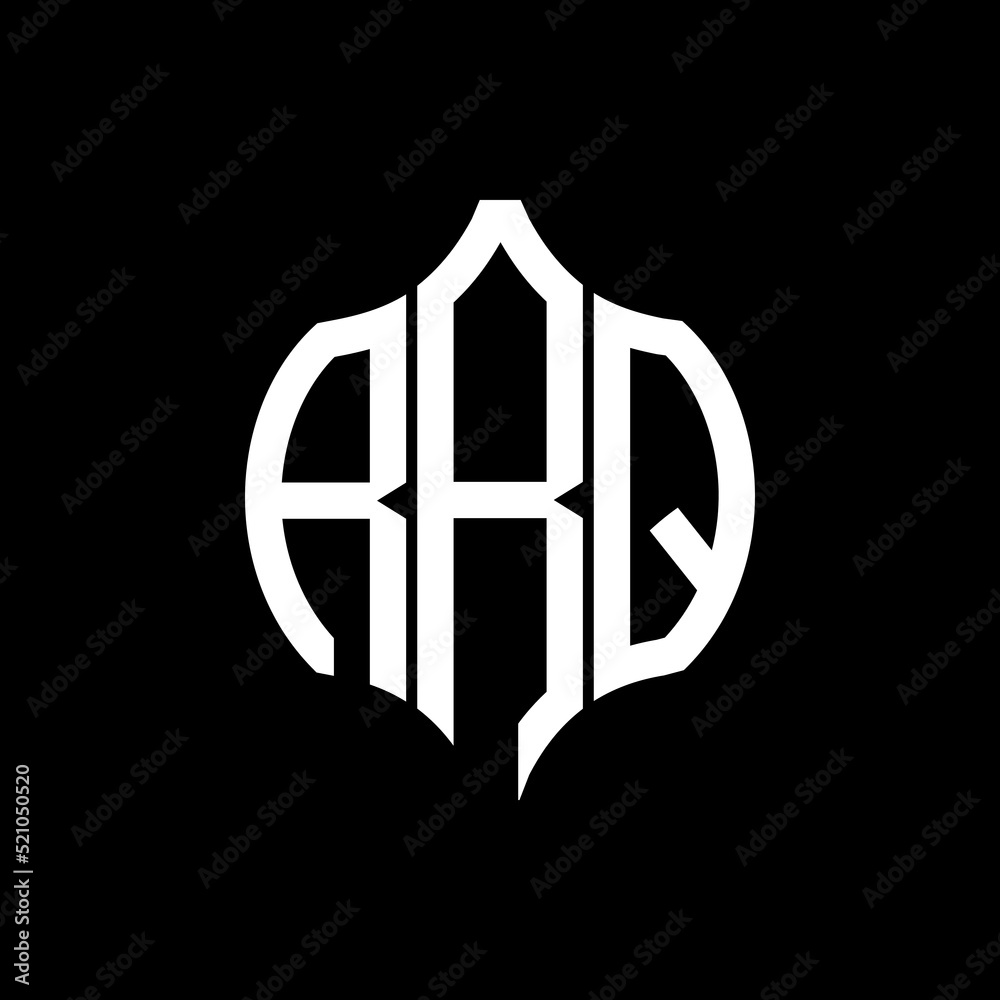 RRQ letter logo. RRQ best black background vector image. RRQ Monogram ...