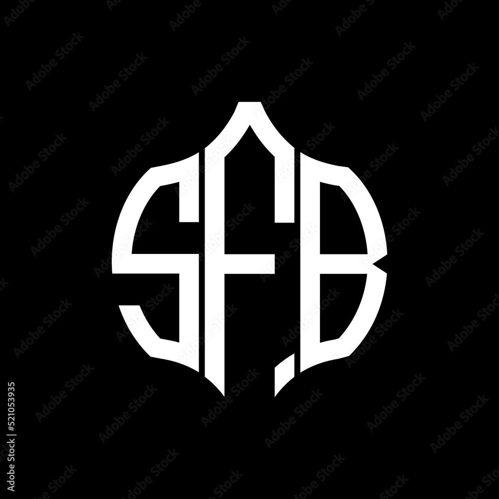 SFB letter logo. SFB best black background vector image. SFB Monogram ...