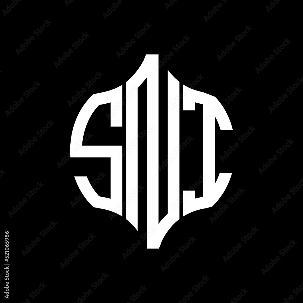 SNI letter logo. SNI best black background vector image. SNI Monogram ...