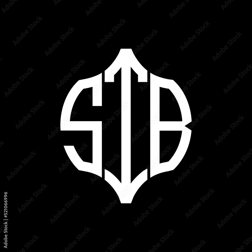 STB letter logo. STB best black background vector image. STB Monogram ...