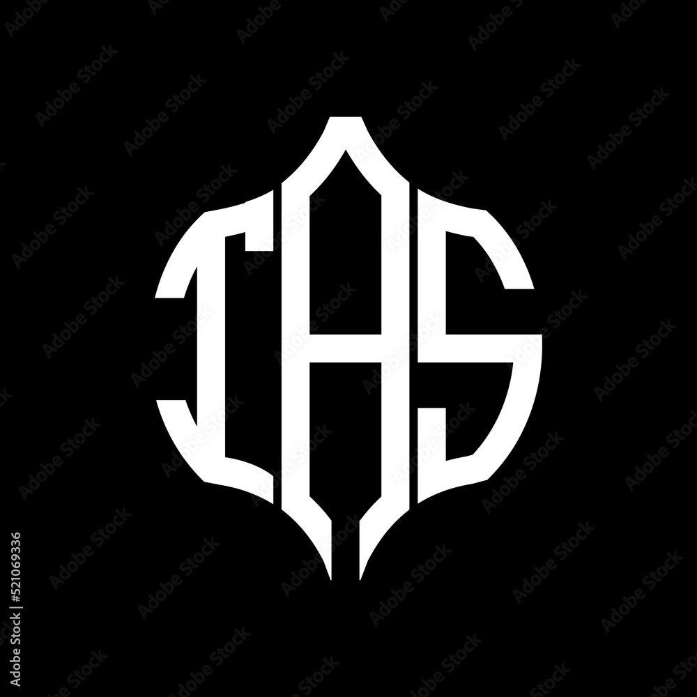 TAS letter logo. TAS best black background vector image. TAS Monogram ...