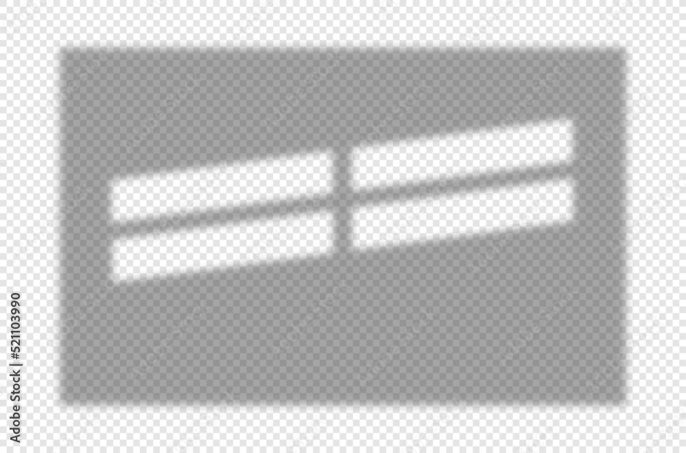 Vektor Realistic 3D shadows. Light breaks through window frame ...