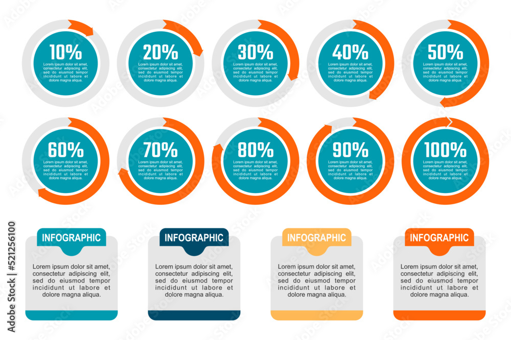 Set of elements chart for infographics graphs diagrams chart business ...