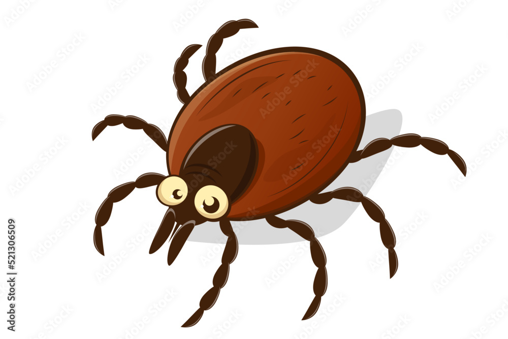 vector illustration of a funny cartoon tick Stock Vector | Adobe Stock