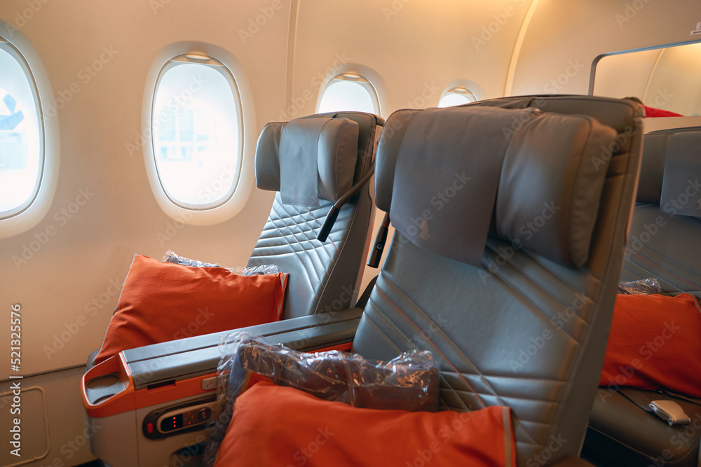 SINGAPORE - CIRCA AUGUST, 2016: inside Singapore Airlines Airbus A380 ...