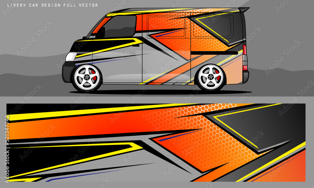 Van livery graphic vector. abstract grunge background design for ...